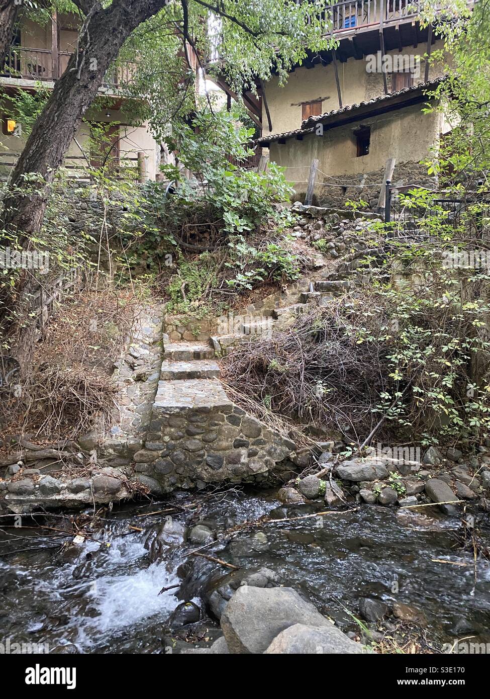 Beautiful river in a mountain village hiking trail hi-res stock ...