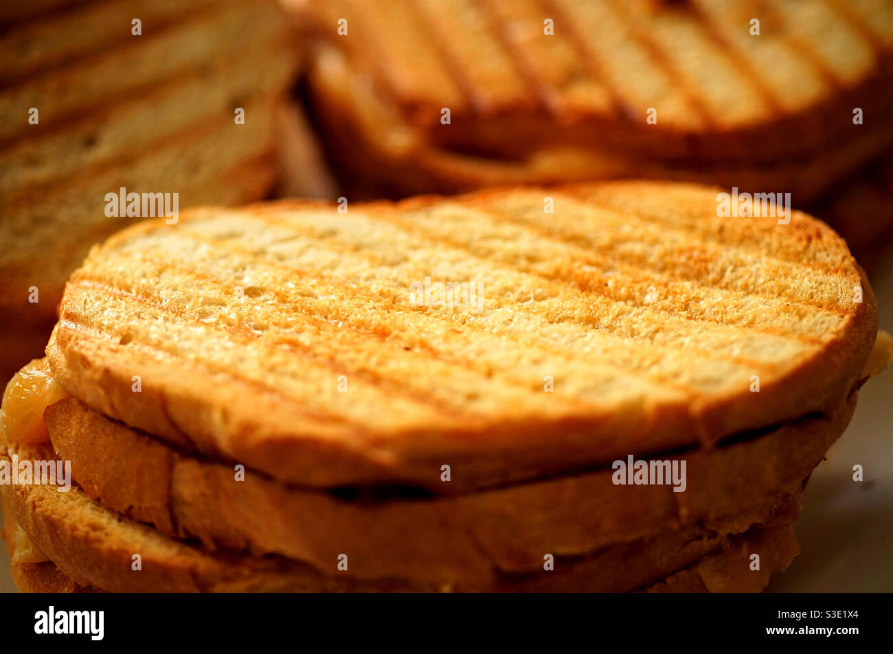 Grilled brown toast for breakfast Stock Photo - Alamy