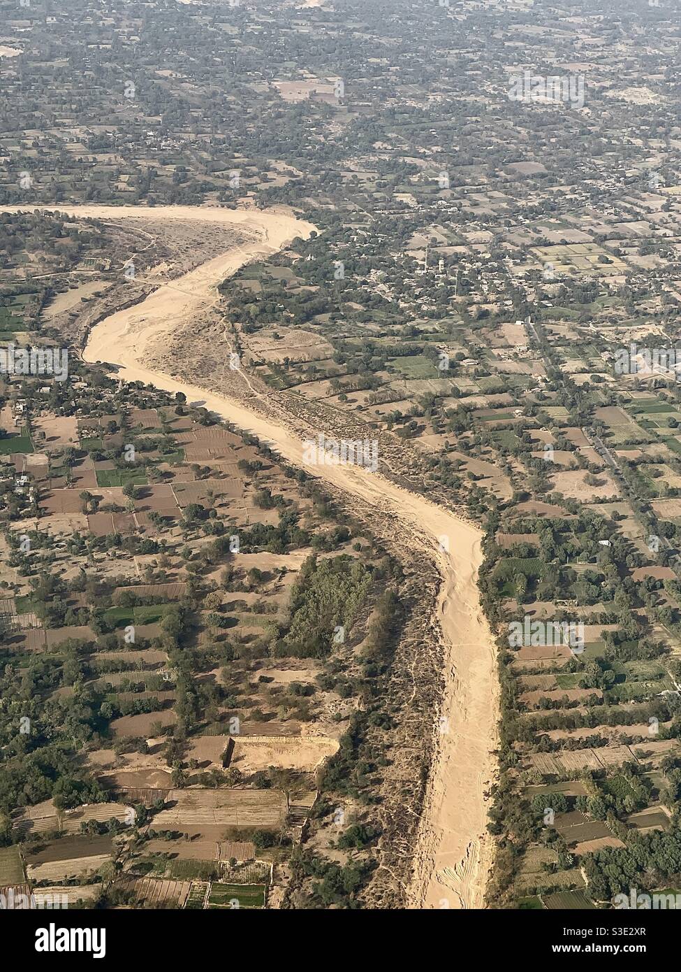 Aerial photography of a dry river in Gujarat, India Stock Photo - Alamy