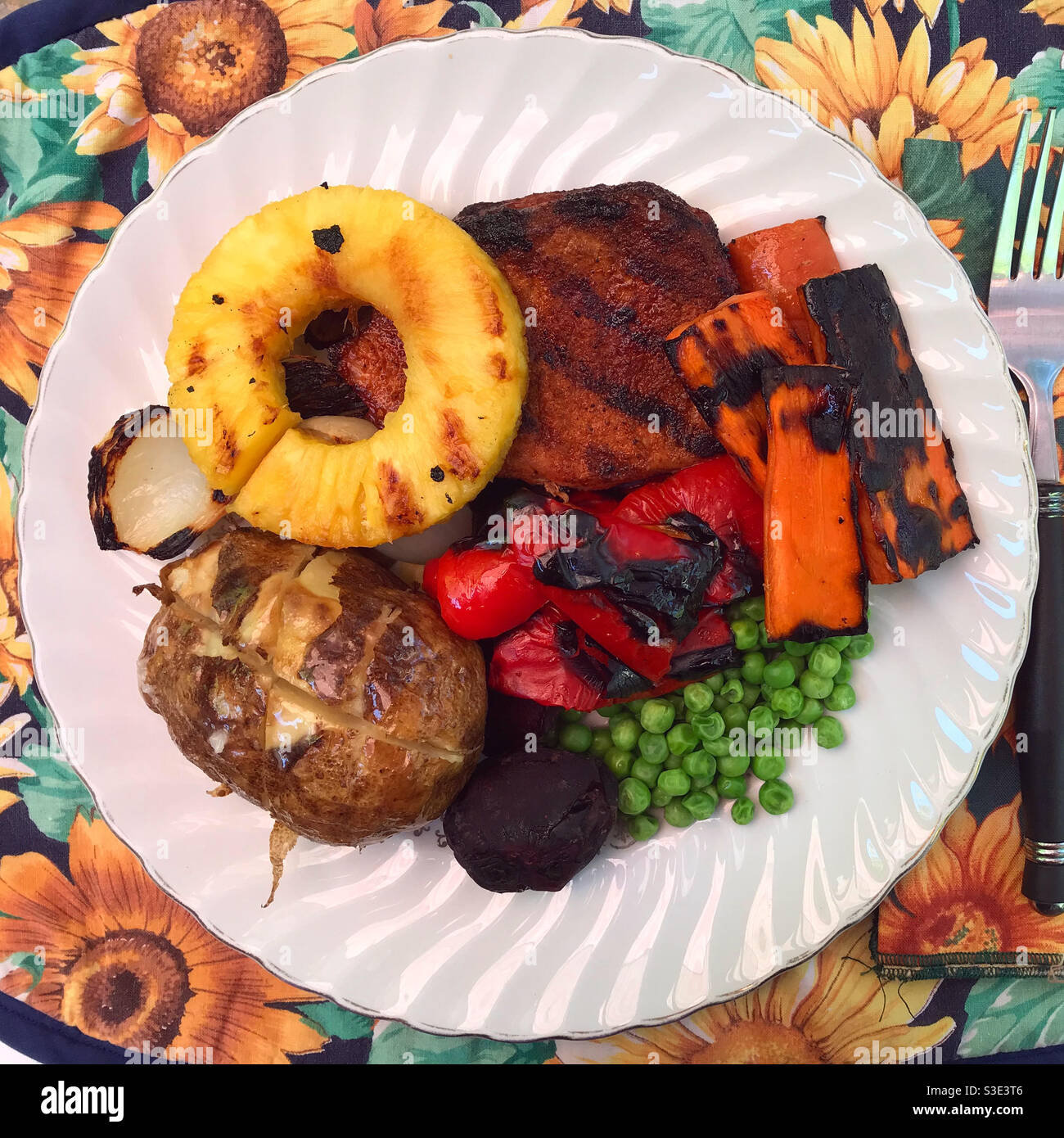 colorful barbecue dinner Stock Photo - Alamy