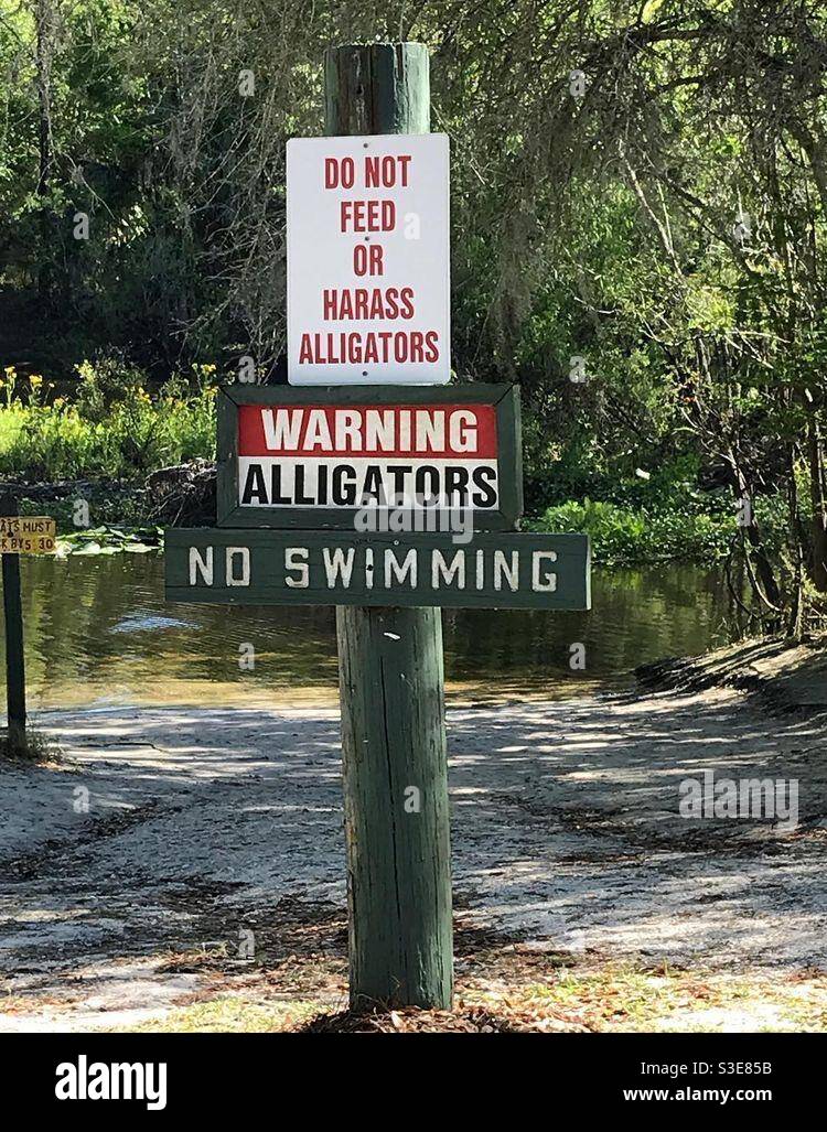 Alligator signs hi-res stock photography and images - Alamy