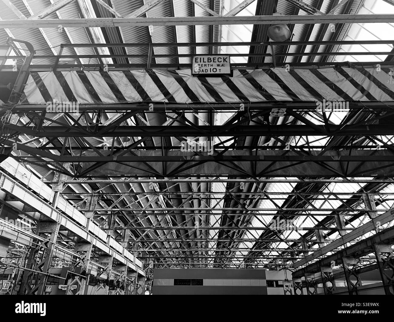 Overhead trusses at midland rail yards in Perth Western Australia Stock ...
