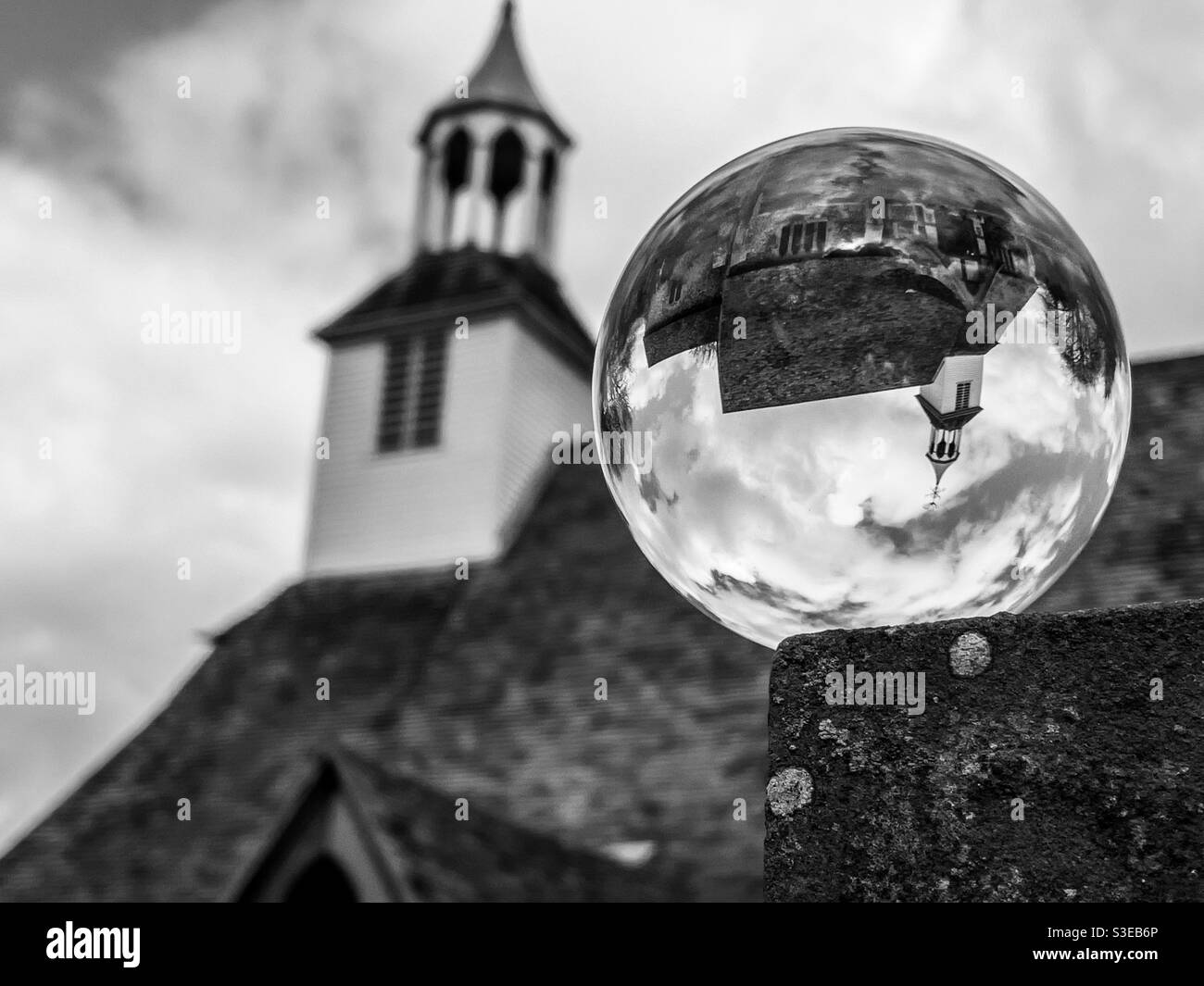 Looking through a glass ball Stock Photo - Alamy