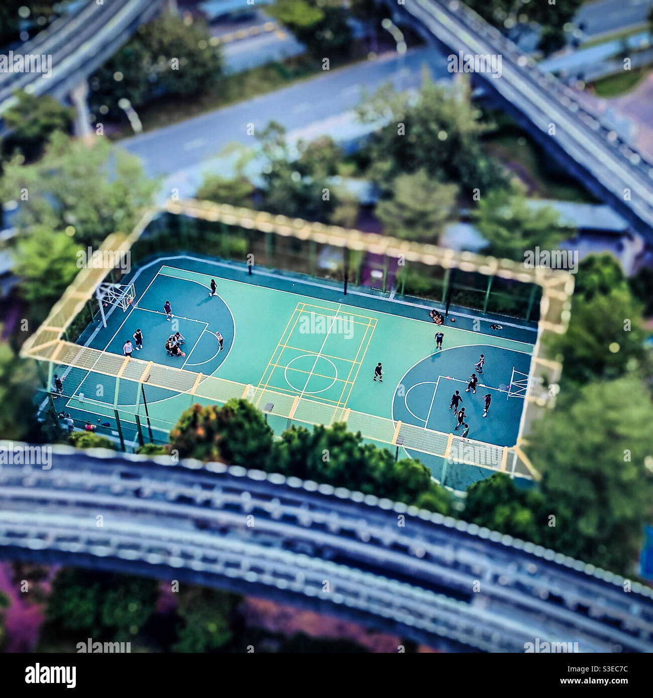 Basketball court from above hi-res stock photography and images - Alamy