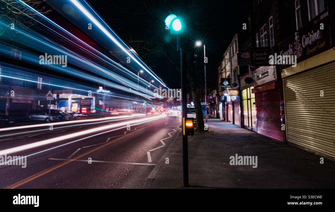 Bus light trails hi-res stock photography and images - Alamy