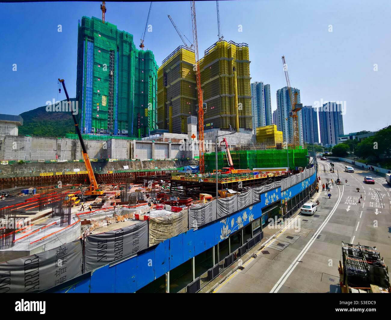 Changing skyline in Wong chuk hang in hong kong Stock Photo - Alamy