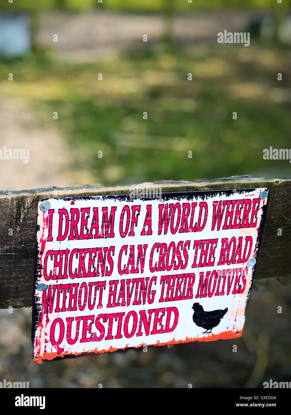 Amusing signage in countryside Stock Photo - Alamy