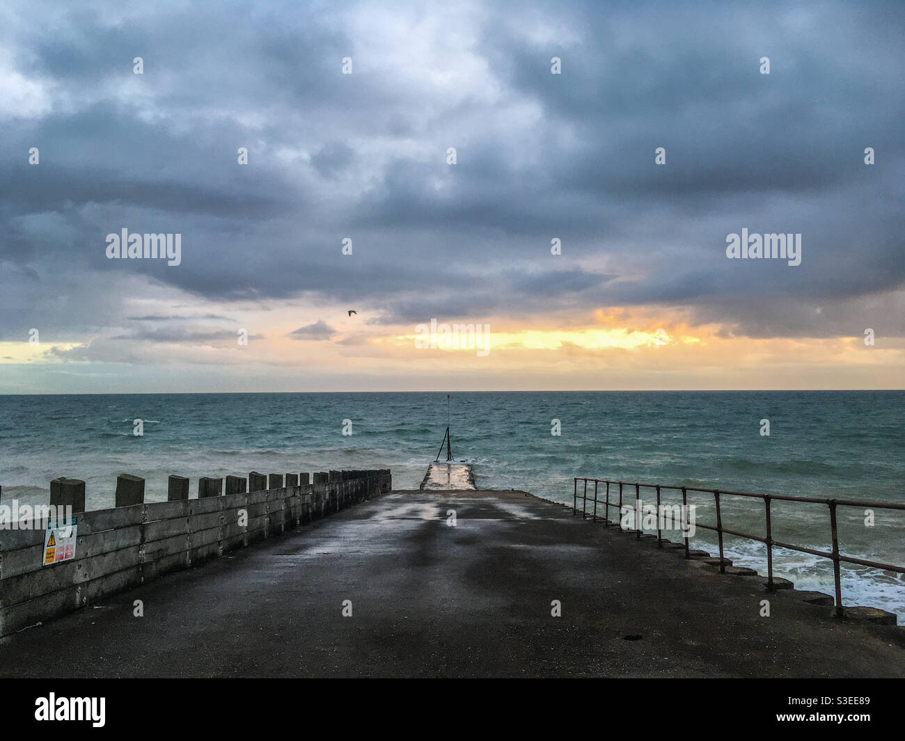 Splash Point Seaford jetty at sunset Stock Photo - Alamy