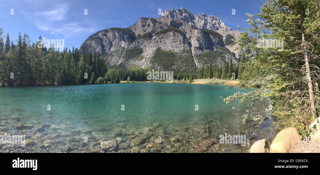 Cascade Pond, at the base of Cascade Mountain in the Canadian Rockies. Banff National Park ...