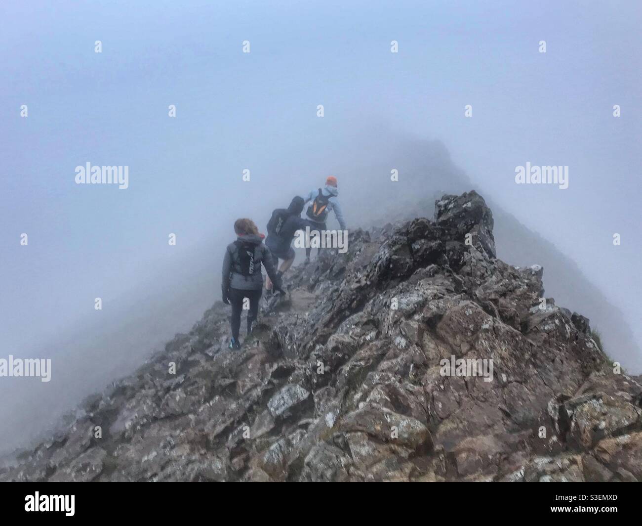 Crib goch snowdon scrambling hi-res stock photography and images - Alamy