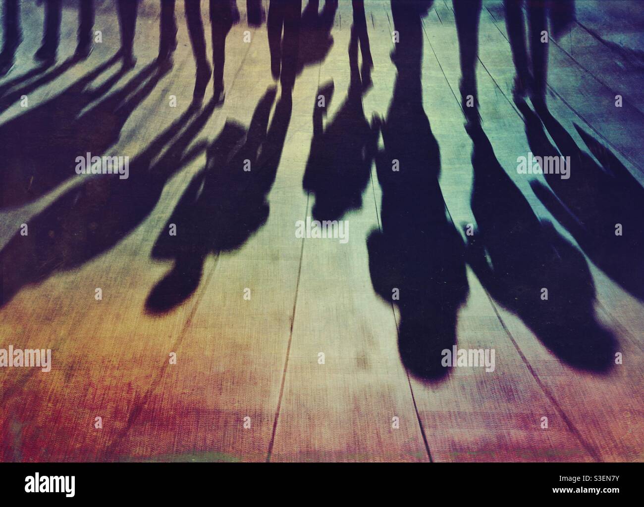 Shadow of walking people hi-res stock photography and images - Alamy