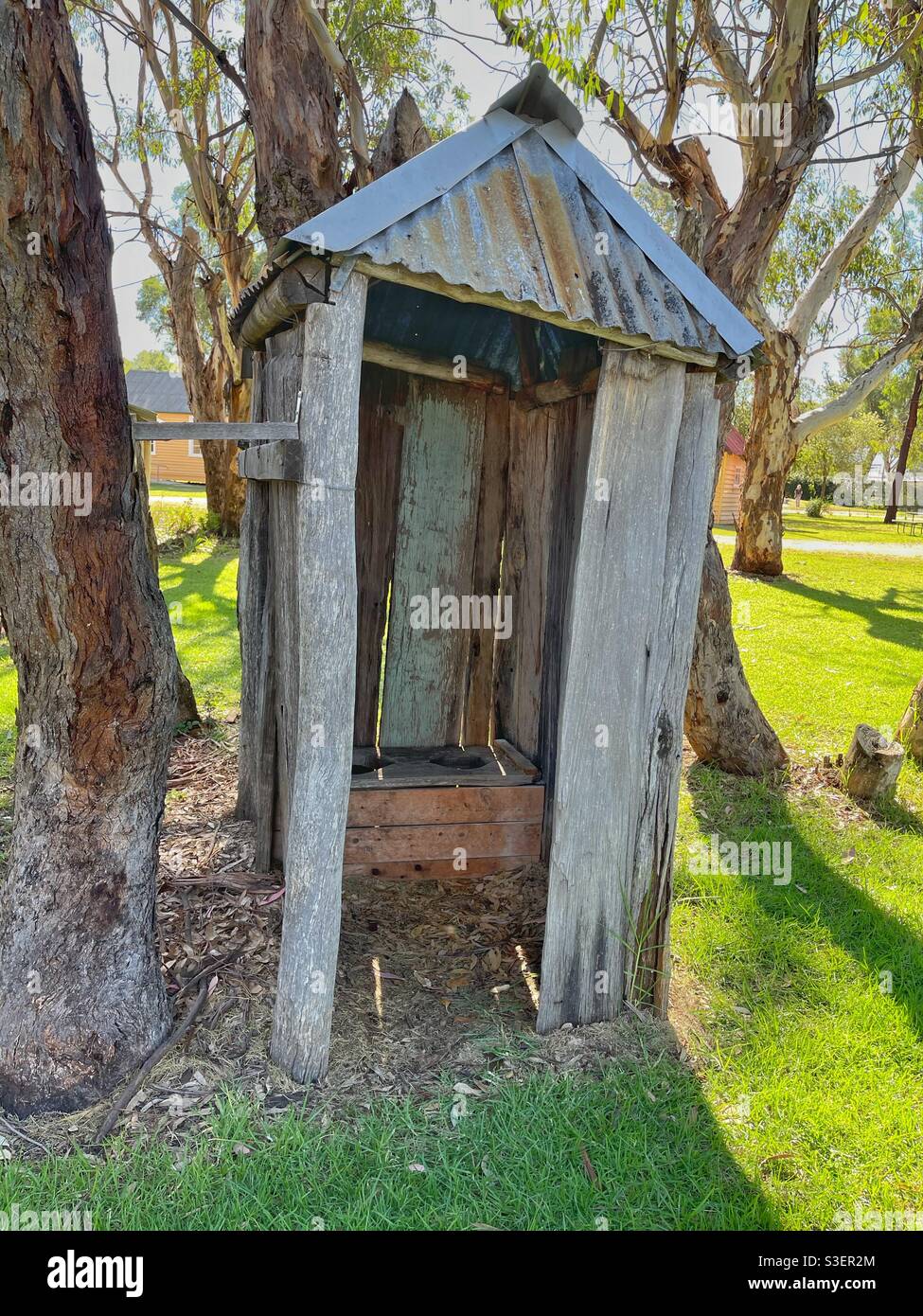 Old outhouse at the Pioneer Village in Inverell, New South Wales ...