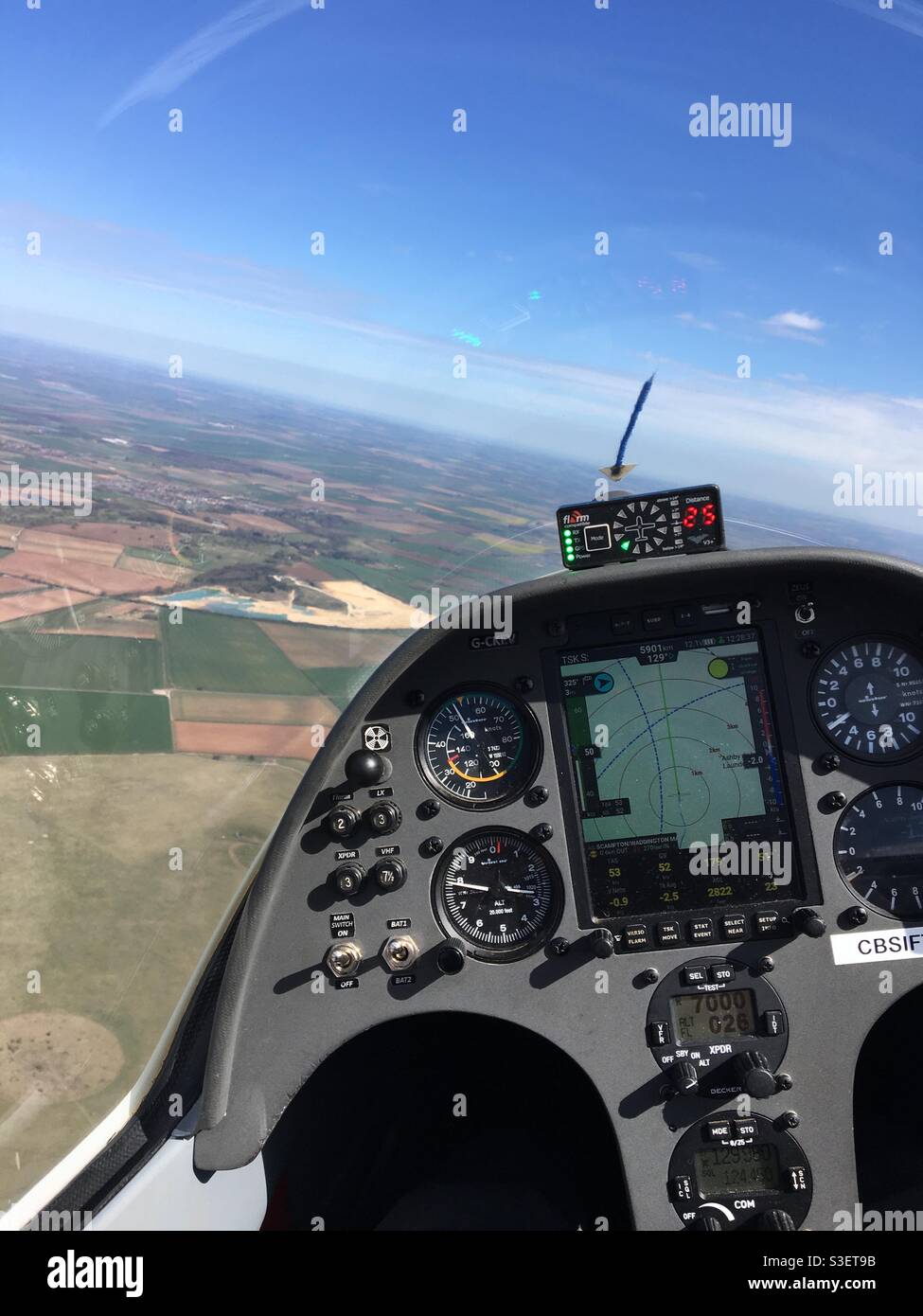 Schempp-Hirth Duo Discus sailplane instrument panel. The glider is in ...