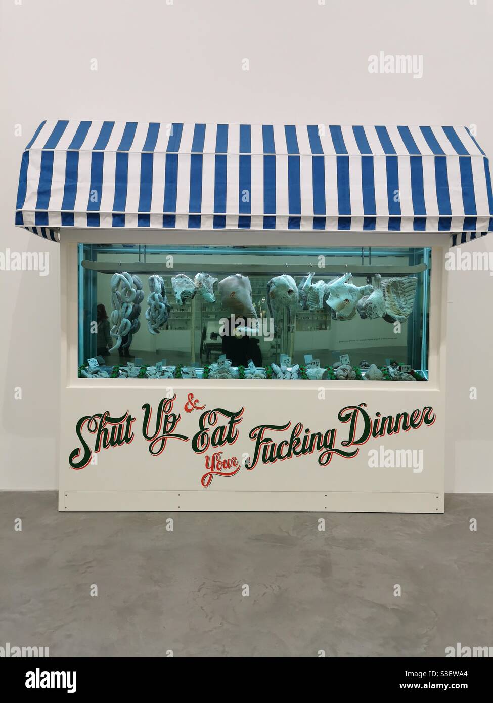 damien hirst art installation butcher shop window Stock Photo - Alamy