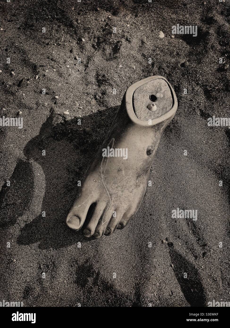 Plastic foot left on beach Stock Photo - Alamy