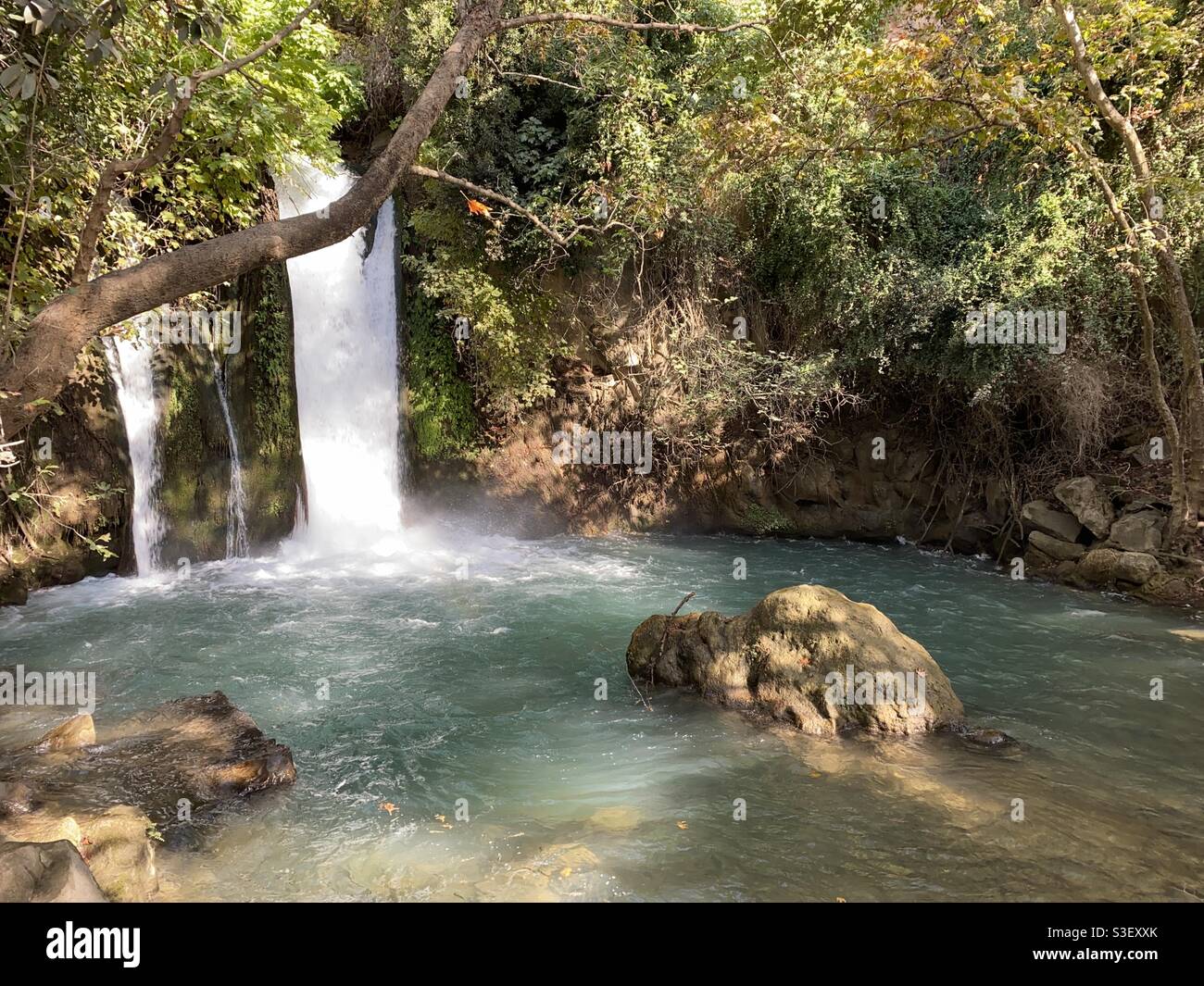Water fall in the Hula valley in Israel Stock Photo - Alamy