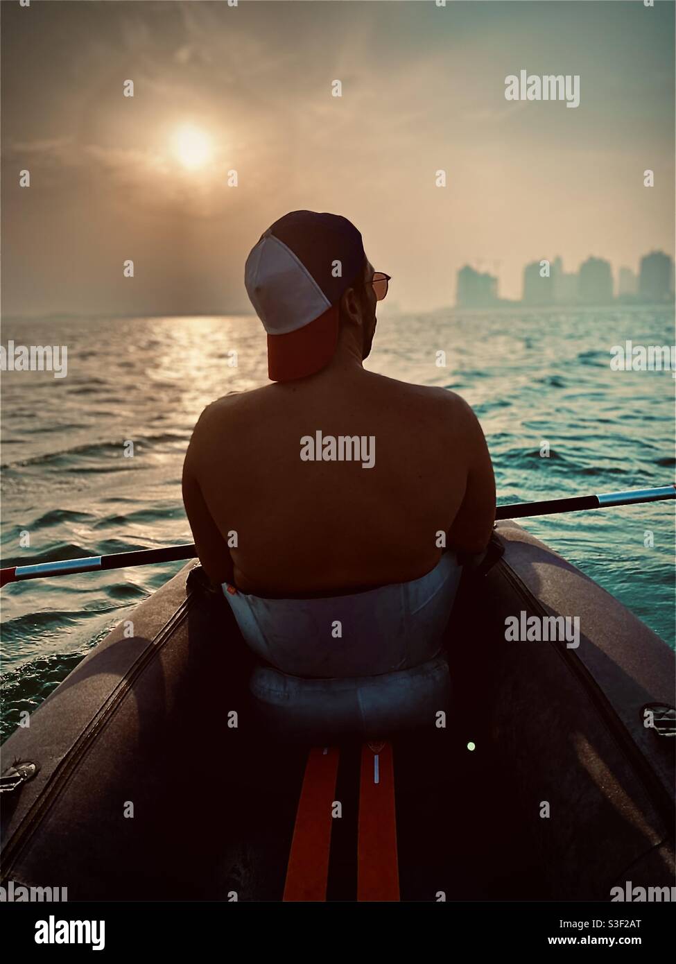 Kayaking in open water, enjoying the water and sun Stock Photo - Alamy