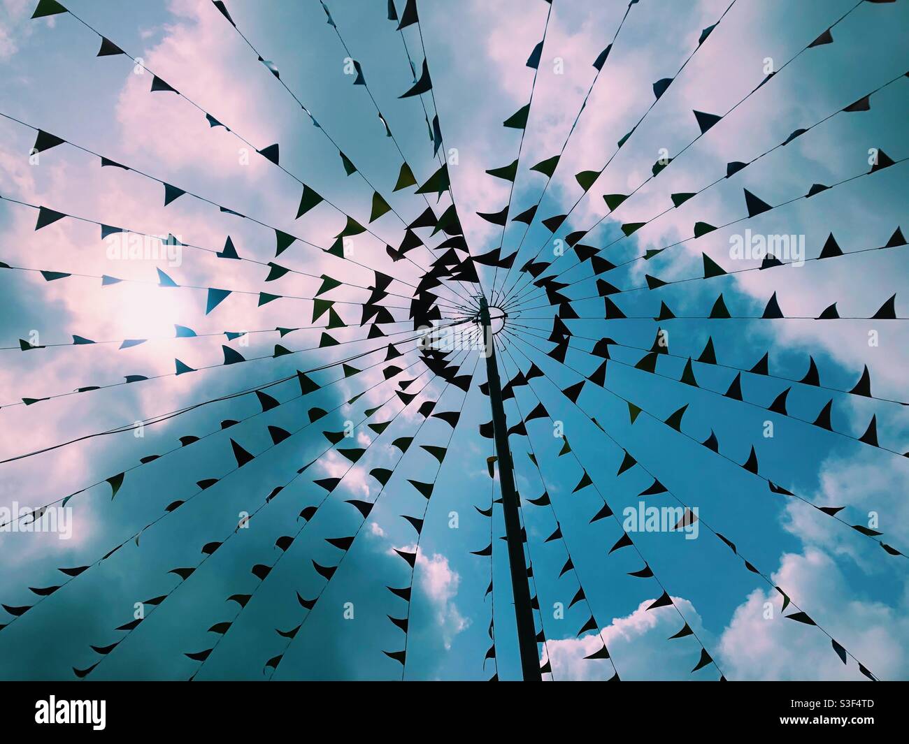 Flags Truro city centre Stock Photo - Alamy