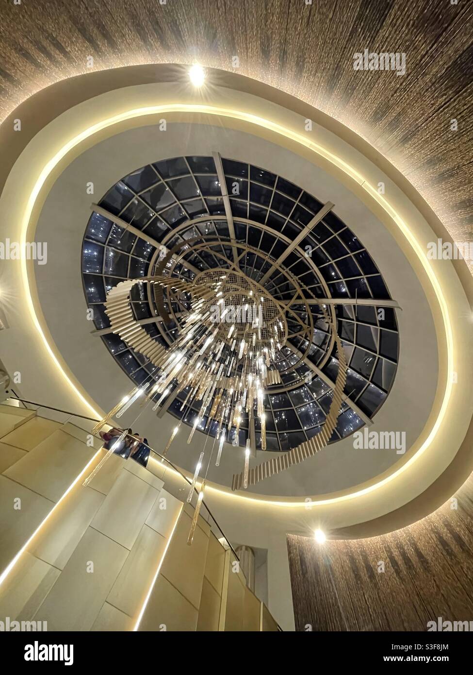 Perspective looking up at a ceiling with lights Stock Photo - Alamy