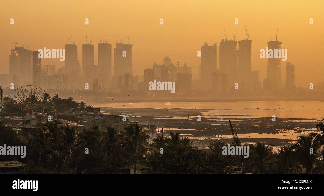 A golden sunset from Mumbai, Bombay Stock Photo - Alamy