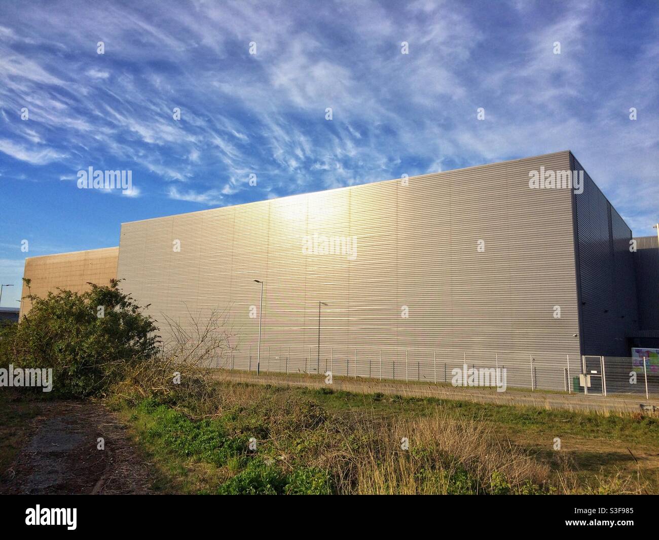 Sinister windowless building on an industrial estate Stock Photo - Alamy