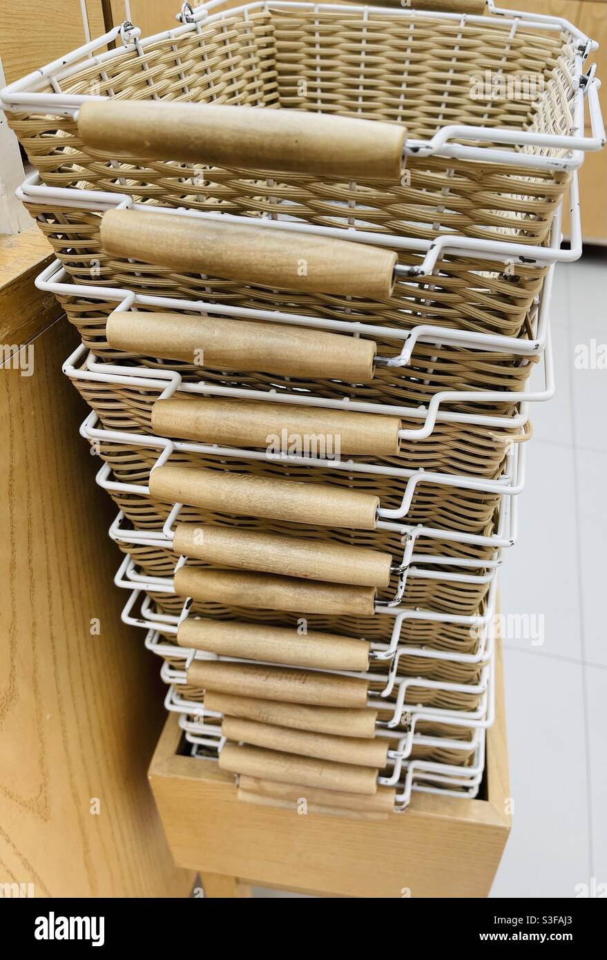 stack of wooden baskets Stock Photo - Alamy