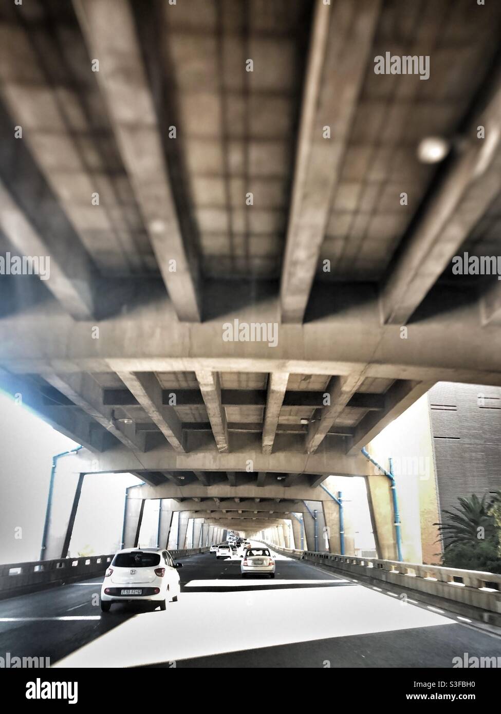 Traffic on a highway underpass Stock Photo - Alamy