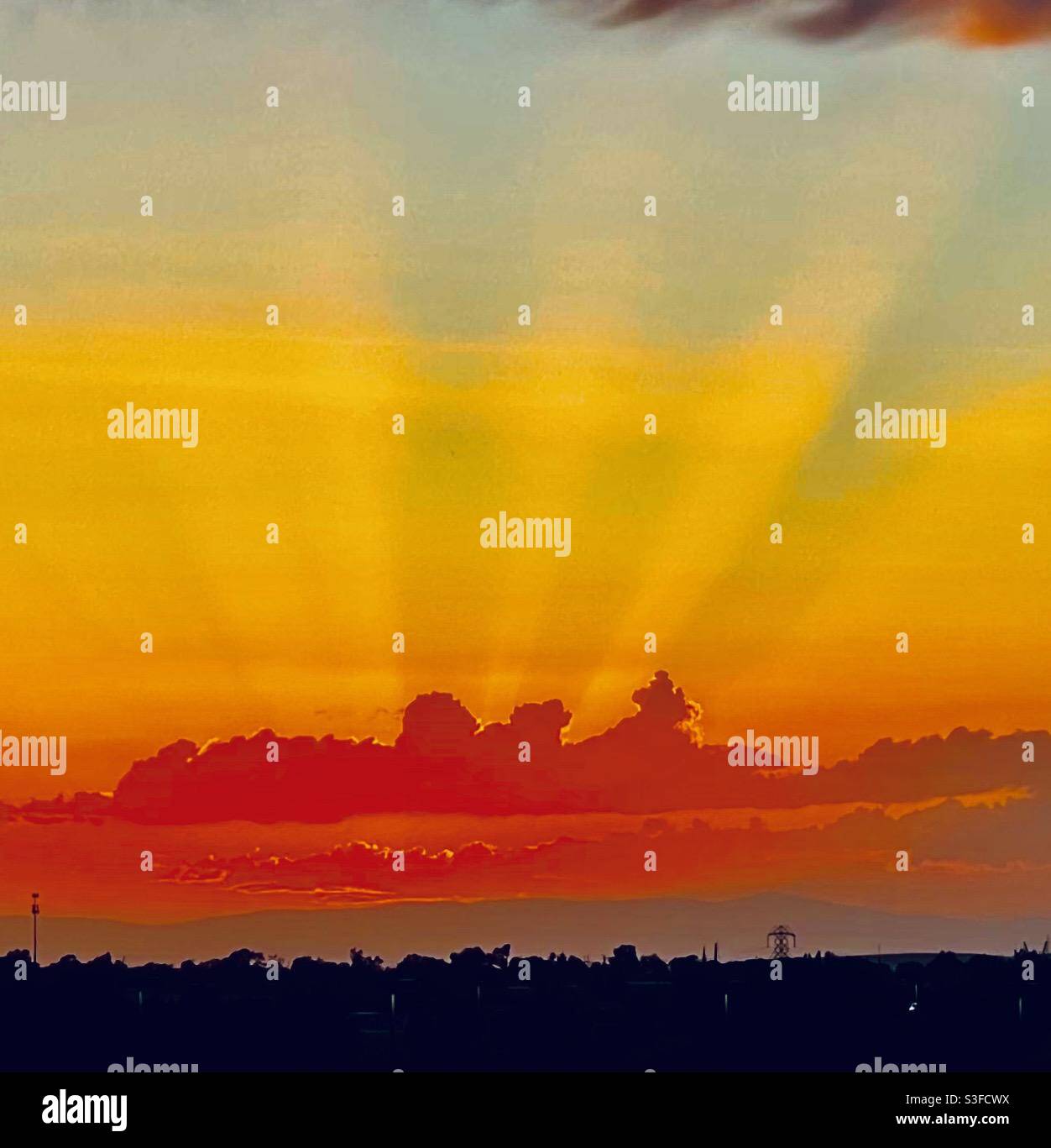 Sunset thunder clouds, sunset, thunder clouds, sun rays sunset, sun ...