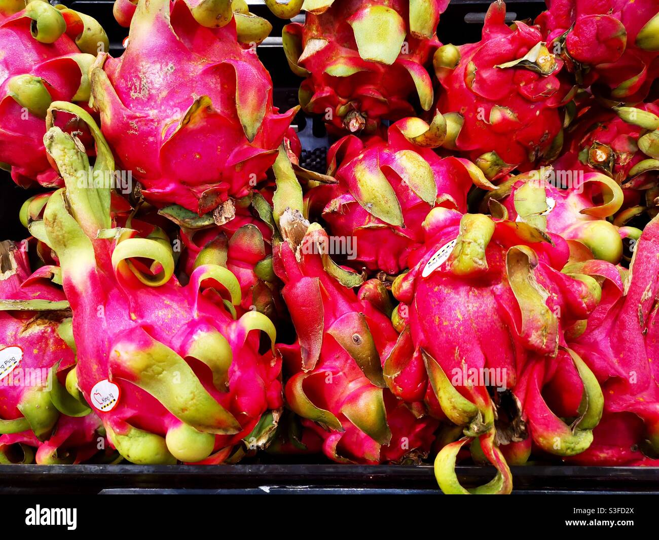 Dragon fruits displayed at a market in Hong Kong Stock Photo - Alamy
