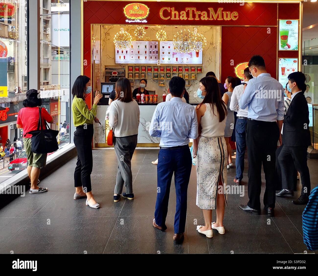 The popular ChaTraMue Thai tea shop in central district in Hong Kong ...