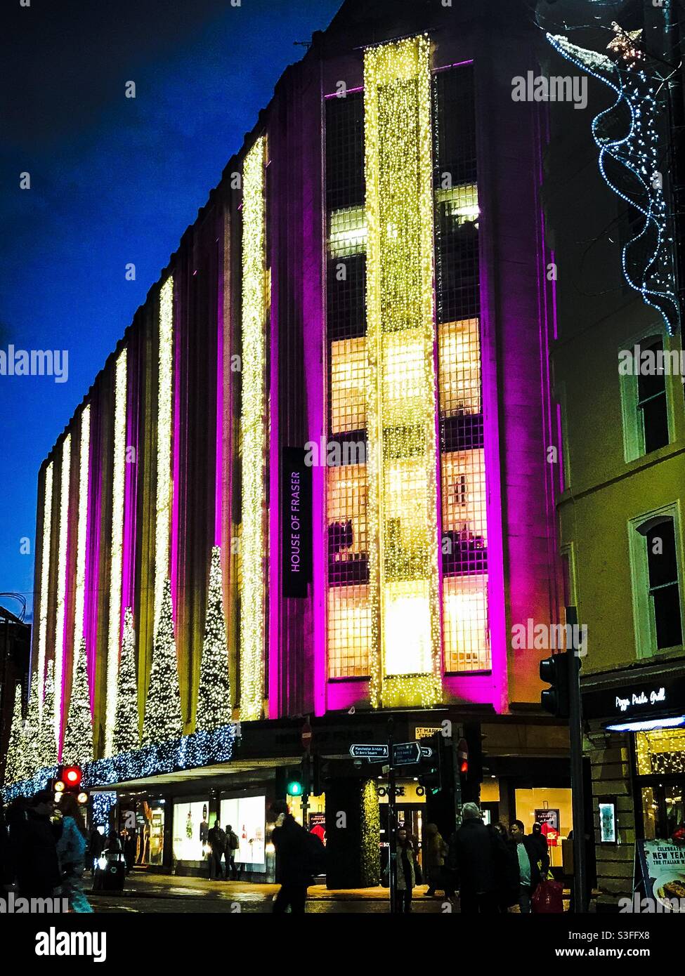 Manchester department store at Christmas Stock Photo - Alamy