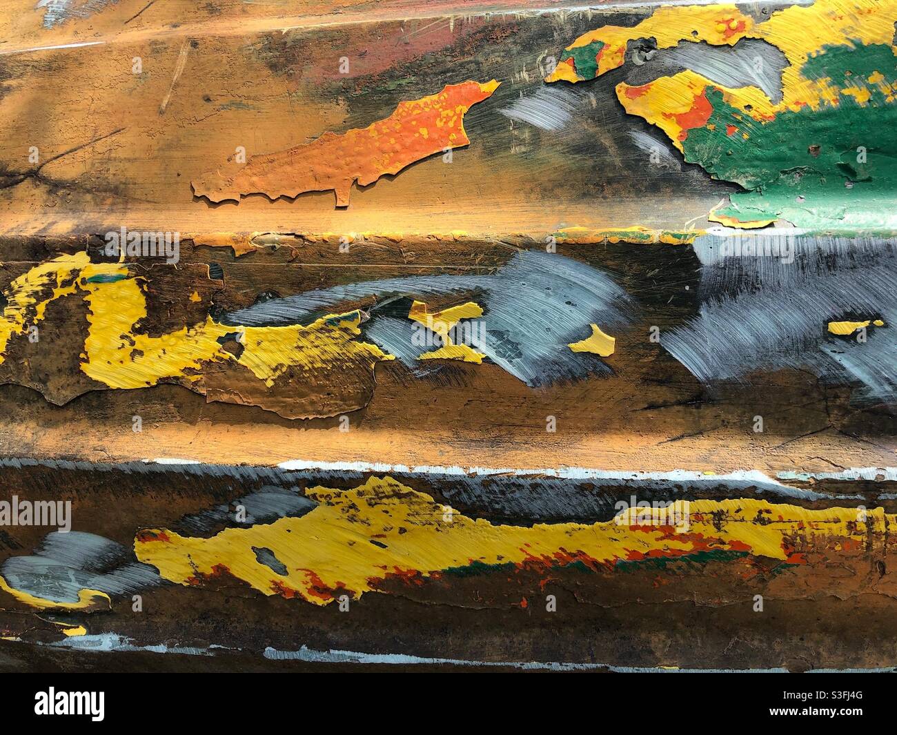 Layers of peeling paint on an old boat Stock Photo - Alamy