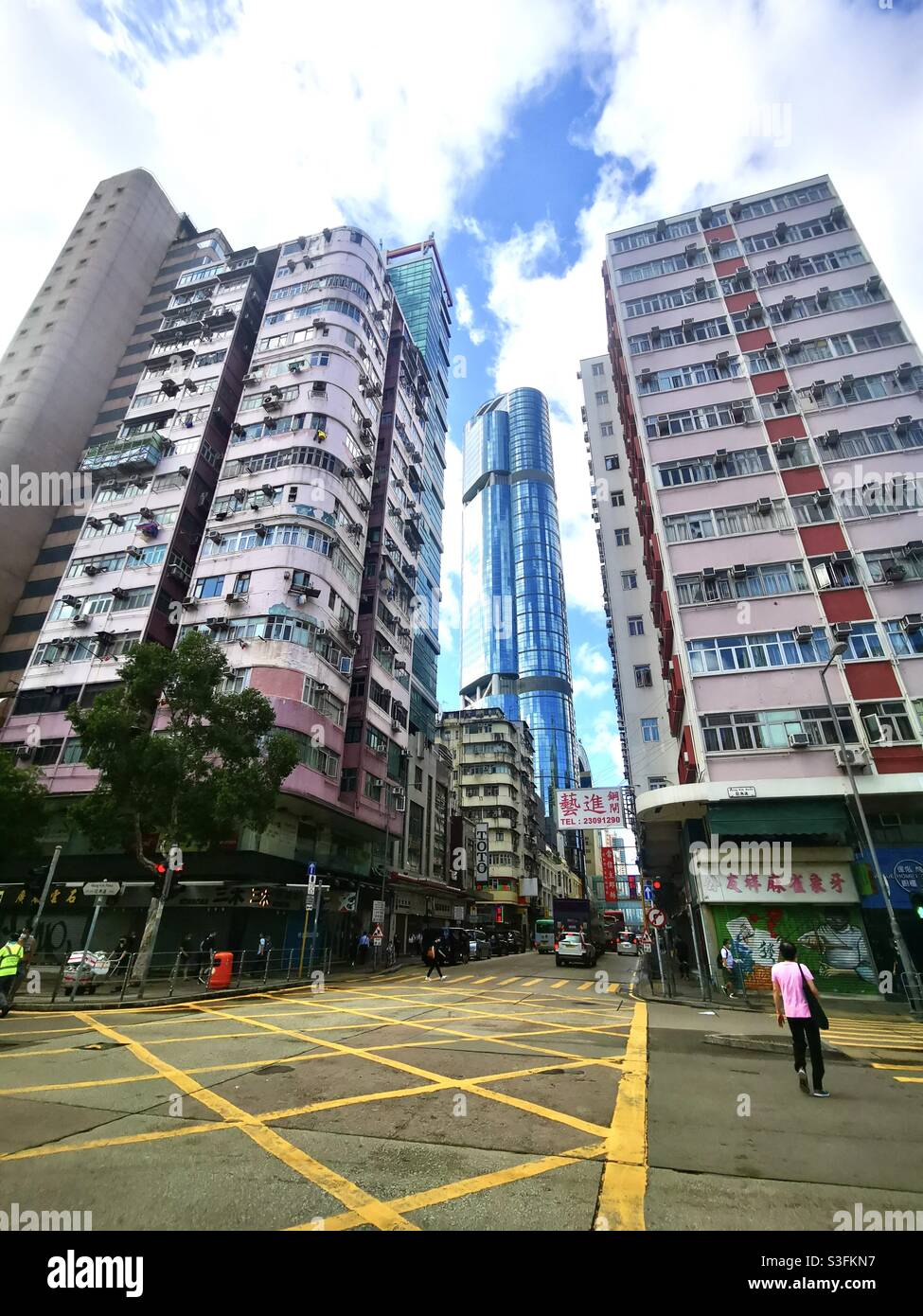 Old & New - The modern Langham Place building between old buildings in ...