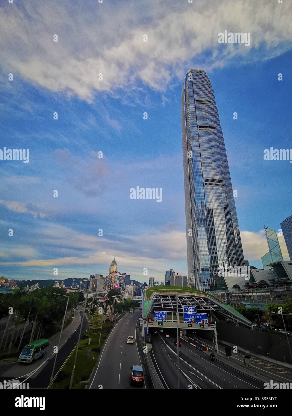 IFC tower and the skyline of Wan Chai behind it Stock Photo - Alamy