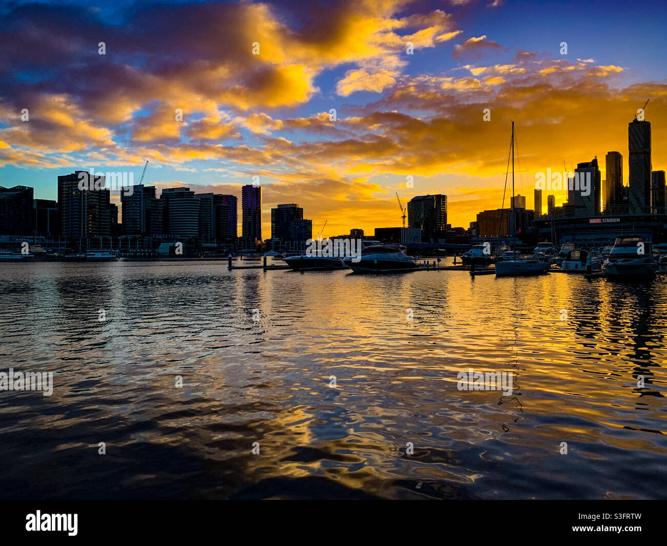 Victoria Harbour, Docklands, Melbourne at sunrise Stock Photo - Alamy