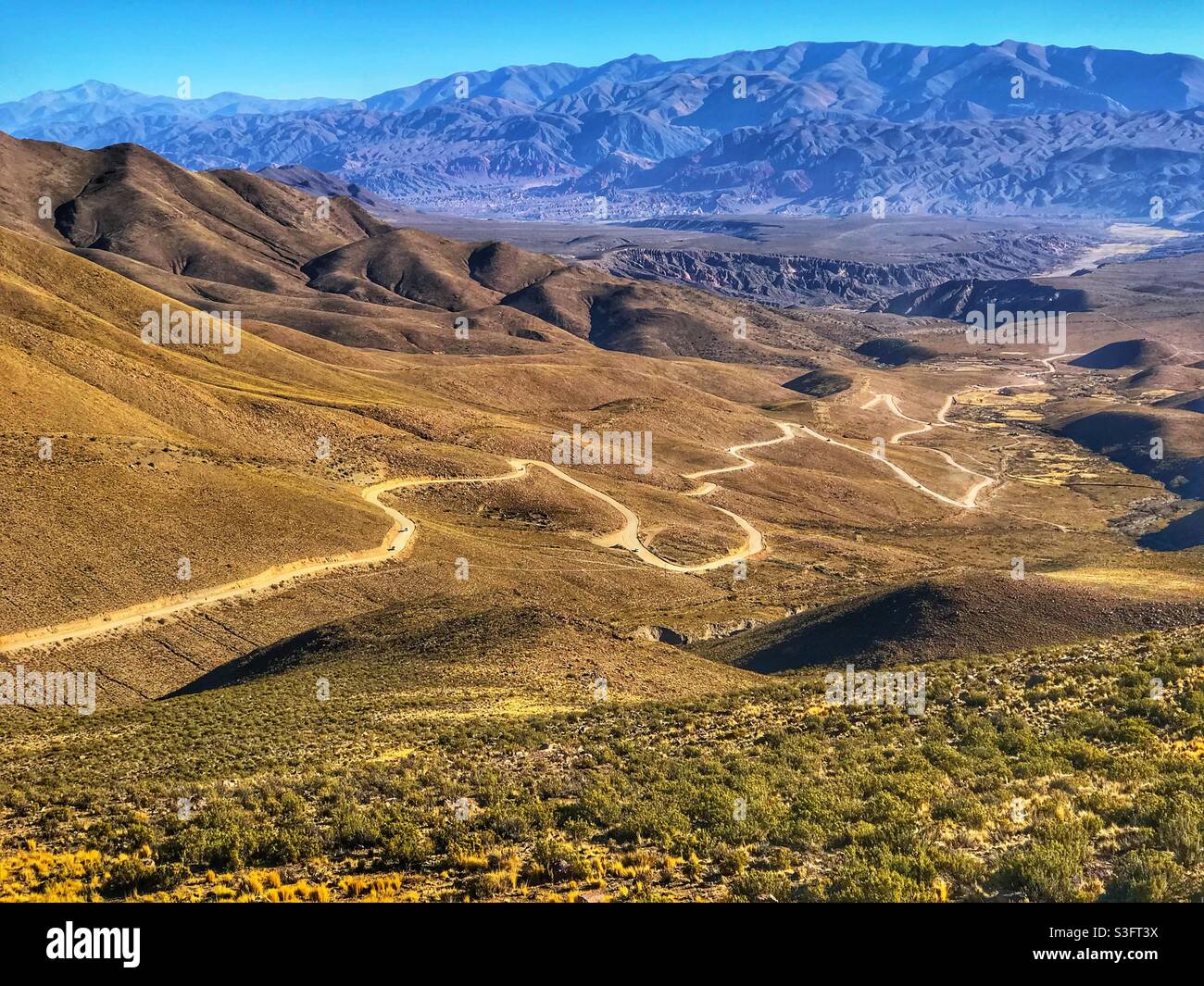 Winding road, Humahuaca, Jujuy Province, northern Argentina Stock Photo ...