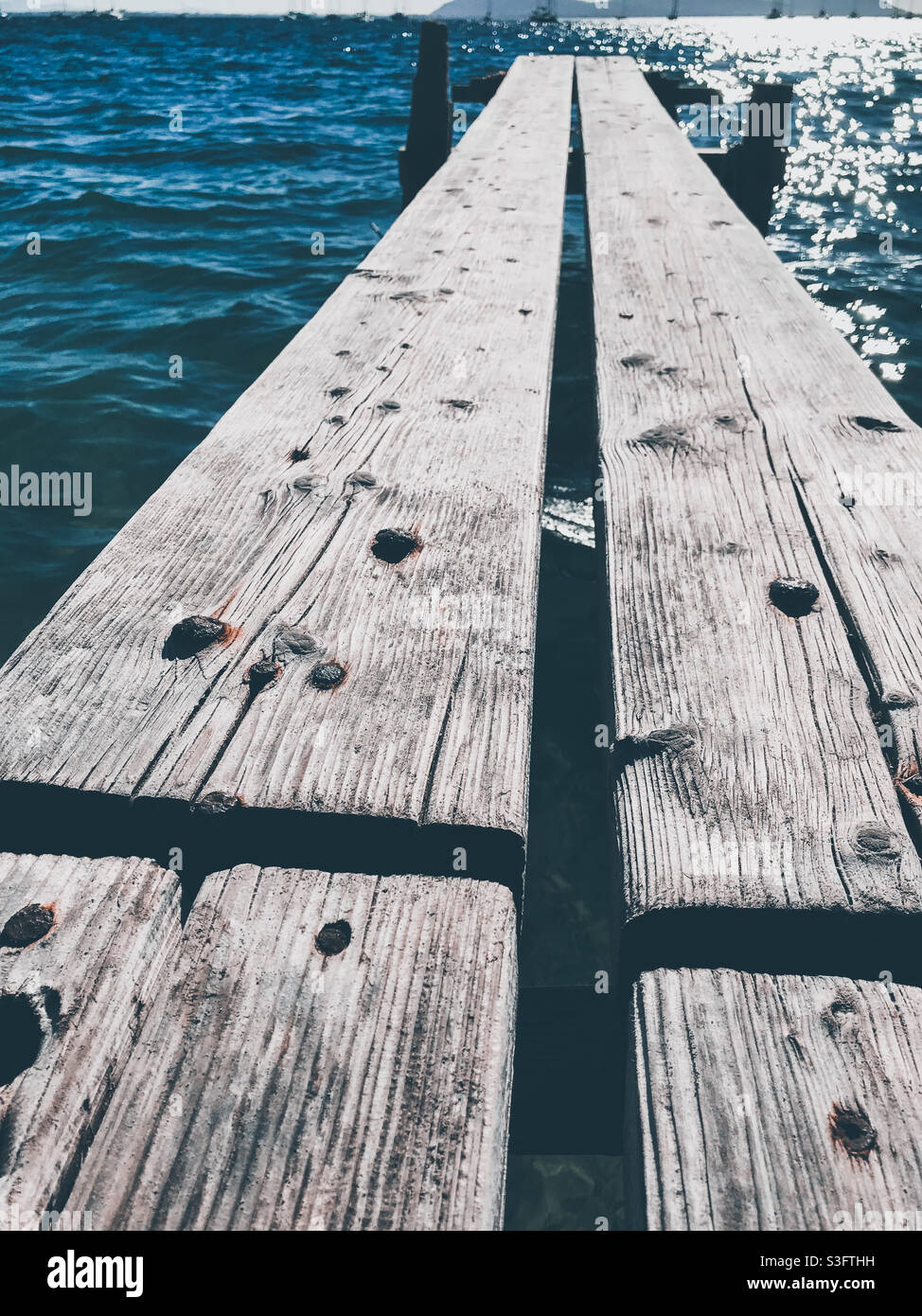 Boardwalk, Puerto Pollensa bay, Mallorca Stock Photo - Alamy