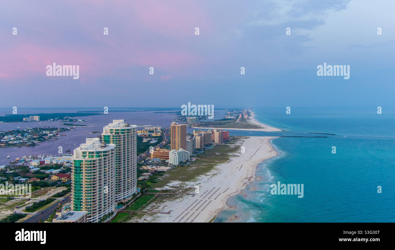 Orange Beach at sunset Stock Photo - Alamy