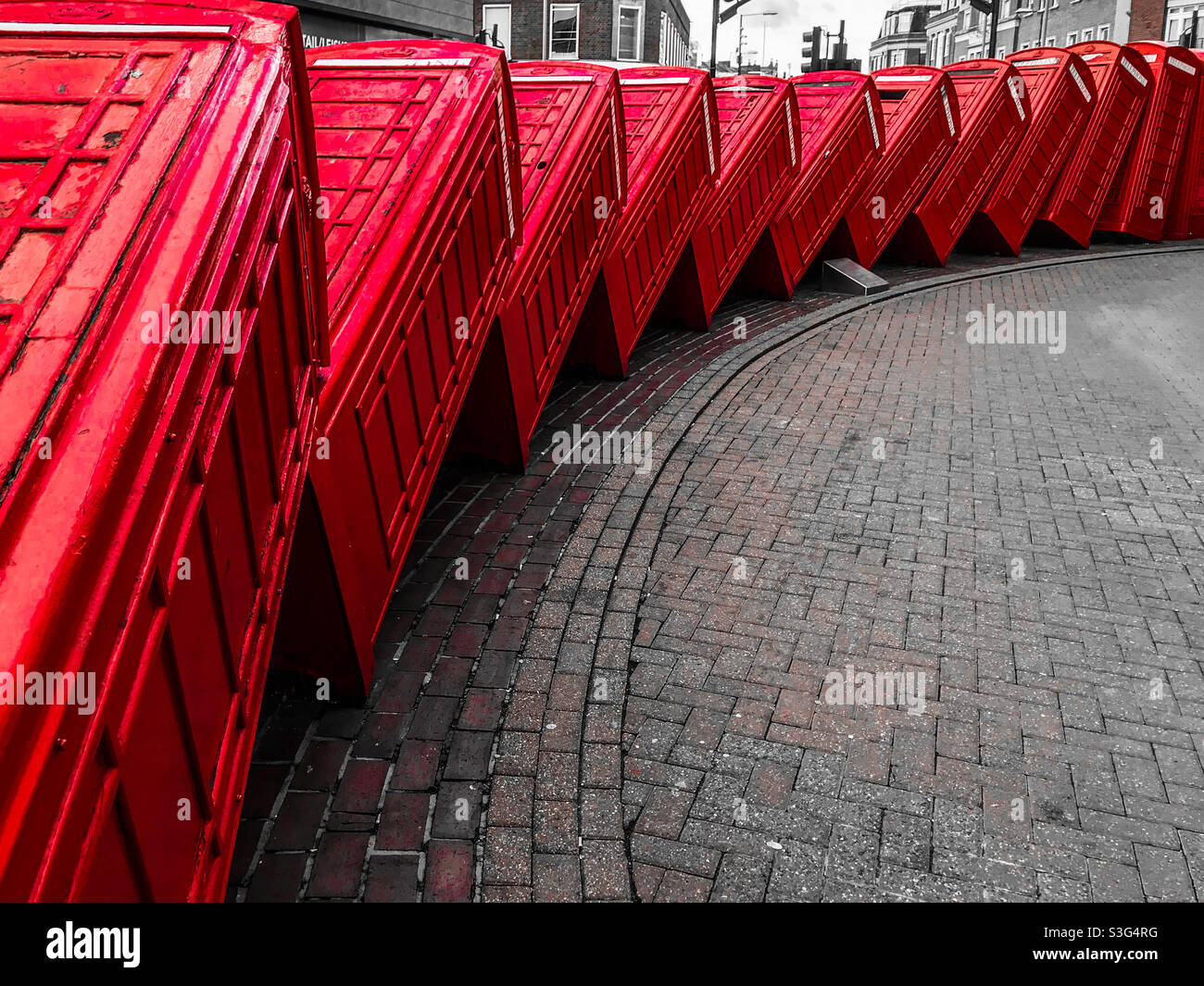 Red telephone boxes, Kingston Stock Photo - Alamy