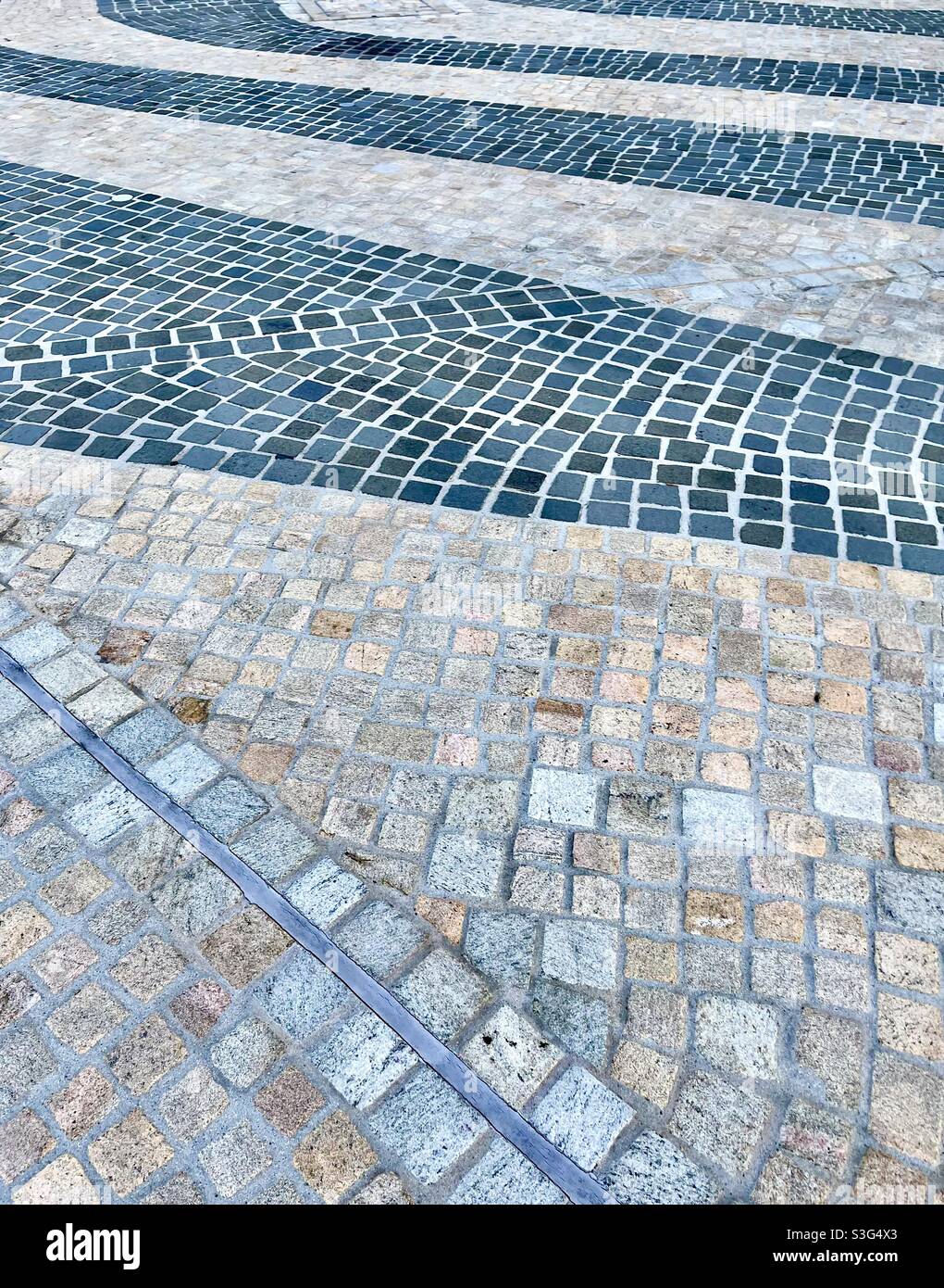 Cobblestone paving in Elizabeth Quay Perth Western Australia Stock ...