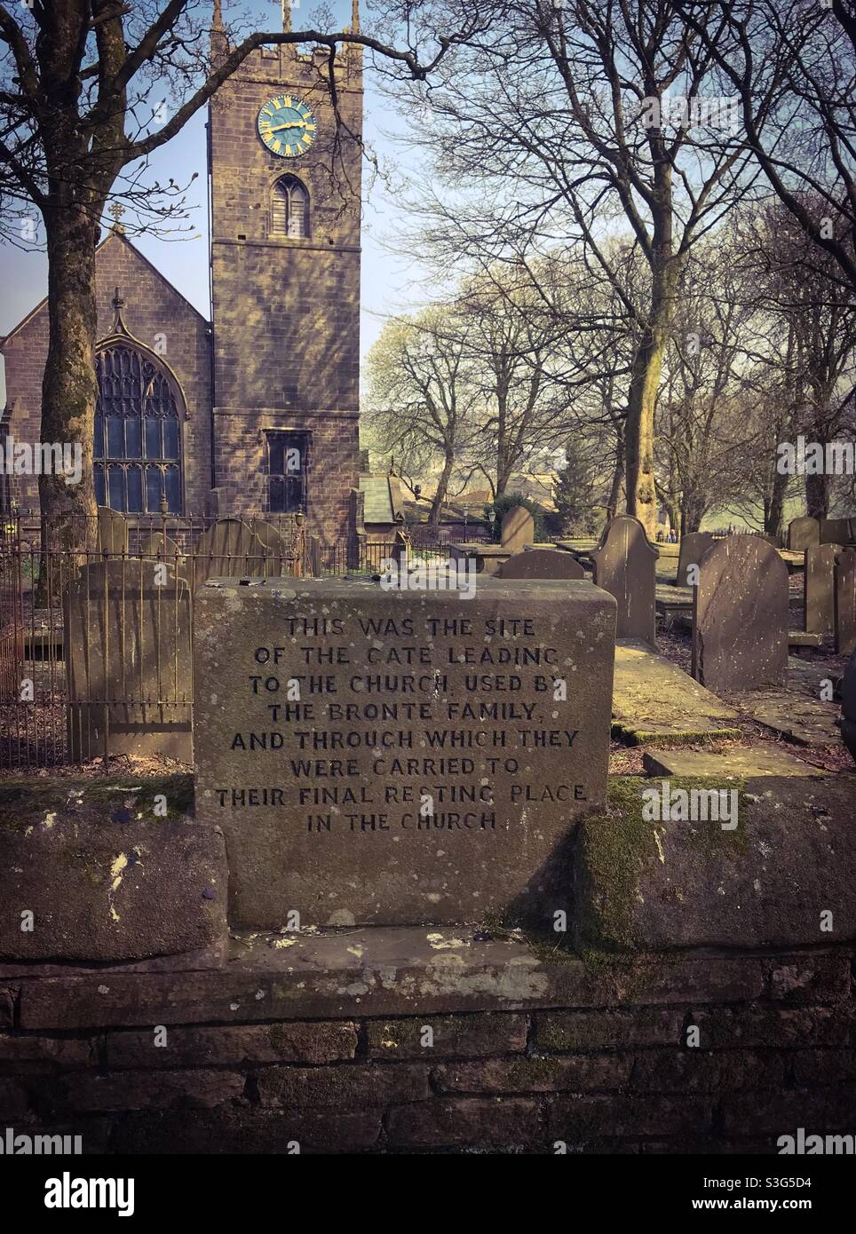 Haworth church & final Bronte resting place Stock Photo - Alamy