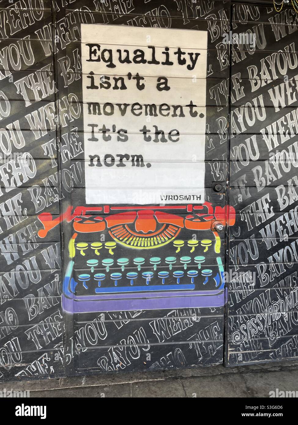 Colorful street art with message Stock Photo - Alamy