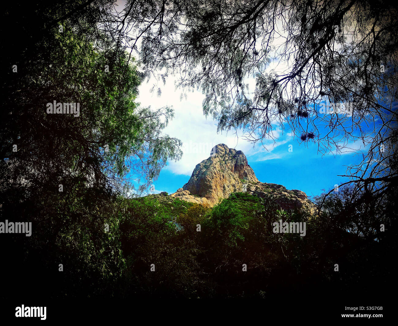 The Peña de Bernal in San Sebastian Bernal, Mexico Stock Photo - Alamy