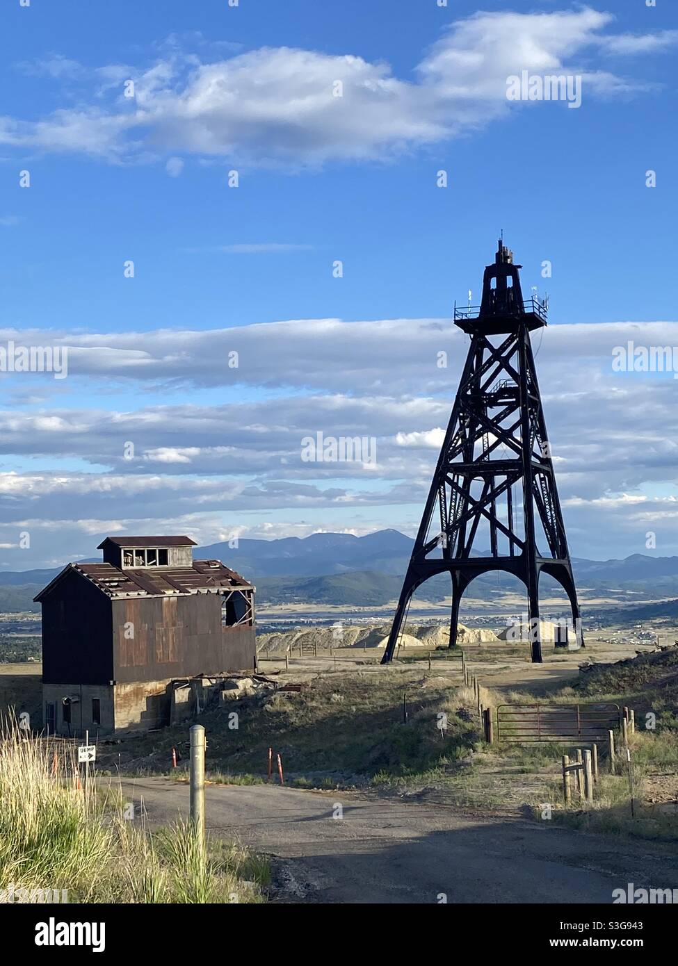 Copper headframe in Butte Montana Stock Photo - Alamy