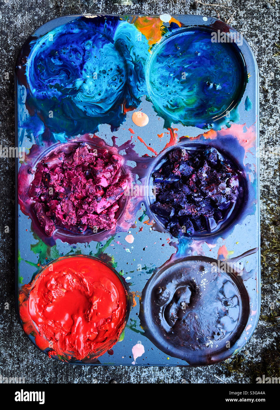 Melted Crayon Art Blue