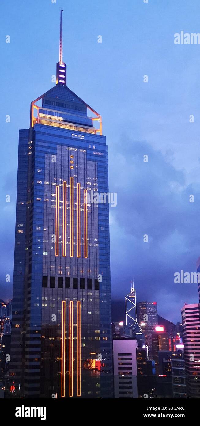 Wan Chai tower with the Bank of China building in the background Stock ...