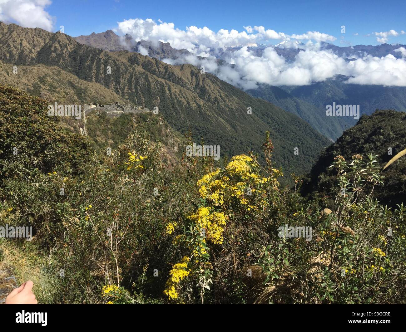 Scenic view of mountains from Inca trail, valley, urubamba valley, Peru ...