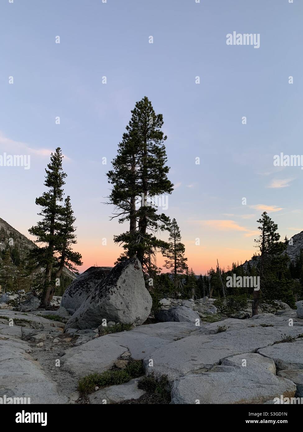 Sunset at camp Stock Photo - Alamy