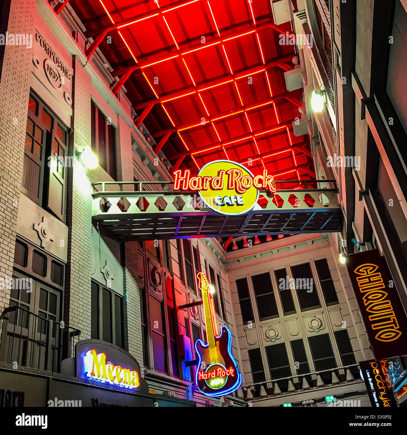 The Printworks, Manchester including the Hard Rock Cafe Stock Photo - Alamy