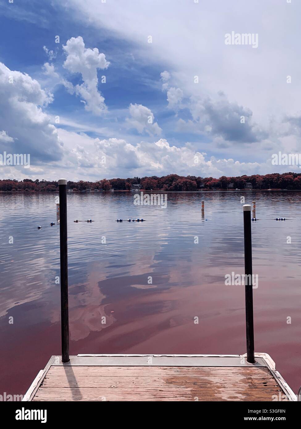 Small lake, view from dock Stock Photo - Alamy